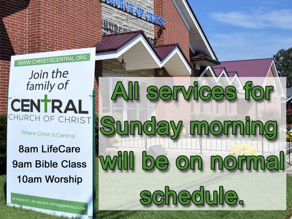 Services on Normal Schedule